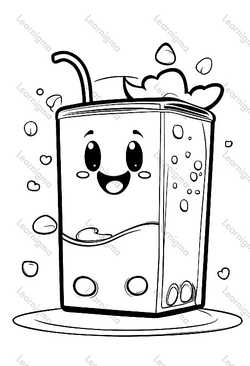 Smiling Milk Box | Coloring Pages | Learnigma